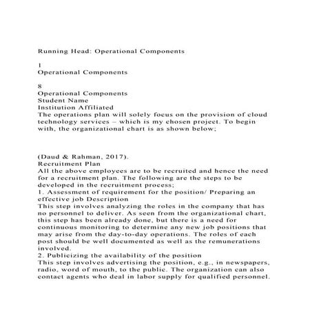Running Head Operational Components1Operational Component.docx
