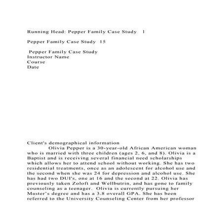 Running Head Pepper Family Case Study 1Pepper Family Case .docx