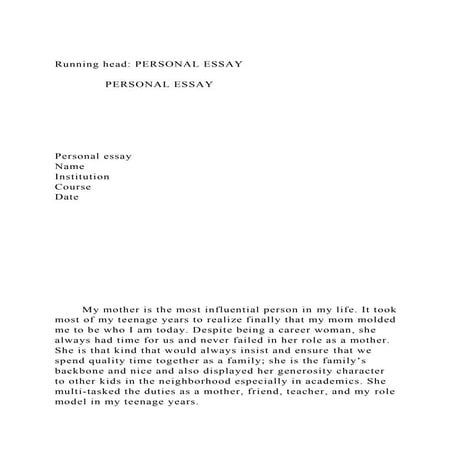 Running head MY MOTHER MY HERO .docx