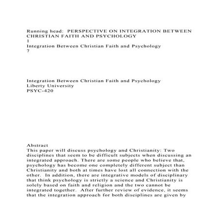 Integrating Christ and Psychology | PPTX