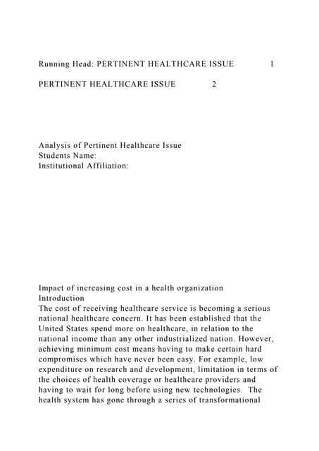 Newark Analysis of a Pertinent Healthcare Issue HW.docx