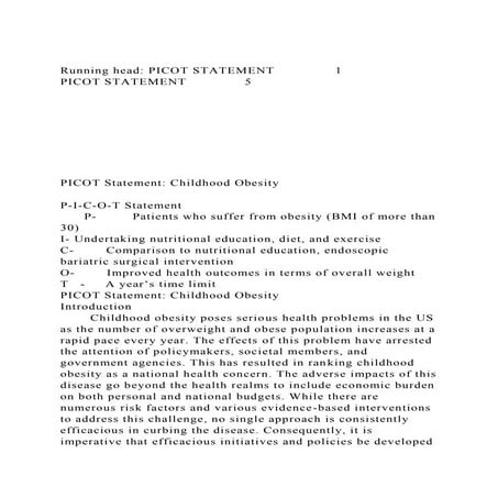 Running head PICOT STATEMENT 1PICOT STATEMENT 5.docx