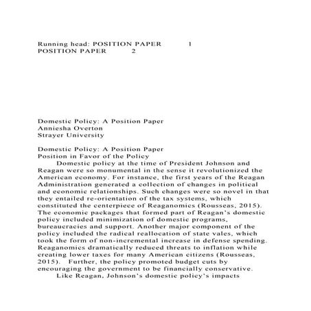 Running head POSITION PAPER 1POSITION PAPER 2.docx