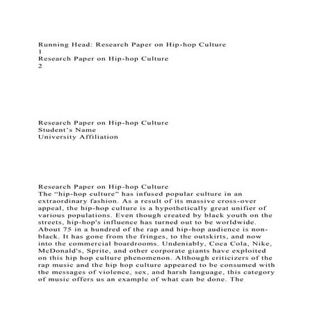 Music : The Story of The Hip-Hop History | PDF