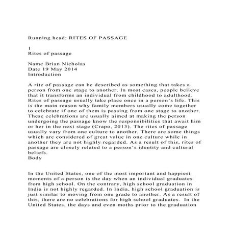 Rite of Passage | PDF