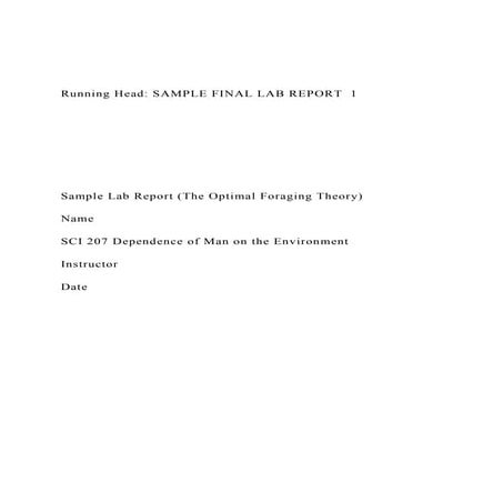 Running Head SAMPLE FINAL LAB REPORT 1 Sa.docx