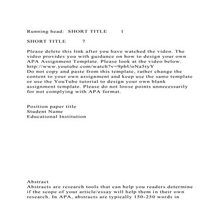 Running head SHORT TITLE1SHORT TITLE 7Please delete .docx
