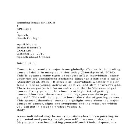 Running head SPEECH .docx