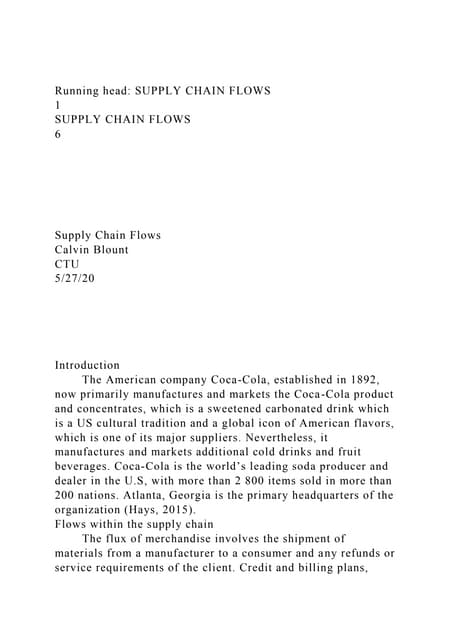 Coca-Cola Supply Chain Analysis | Digital Nest School of Business | Best Digital Marketing ...