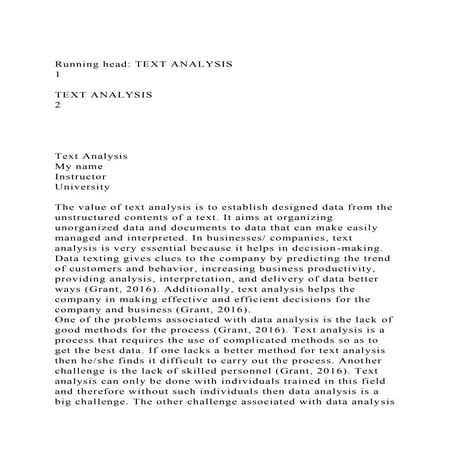 Running head TEXT ANALYSIS .docx