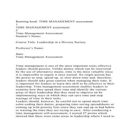 Time Management Among Adolescents in JHS | DOCX