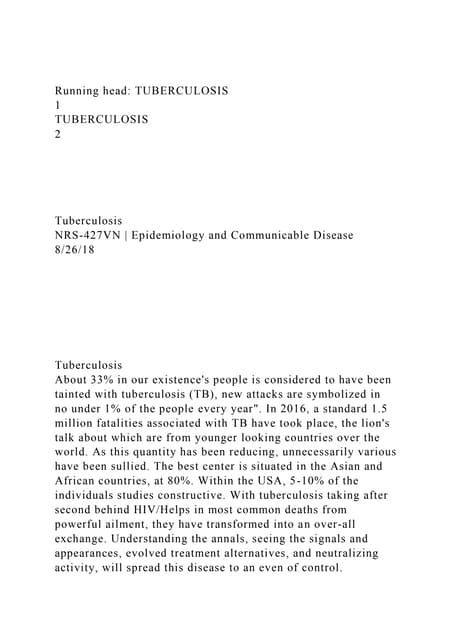 Health education program on prevention of tuberculosis | PPTX