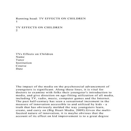 Television and children | PPTX