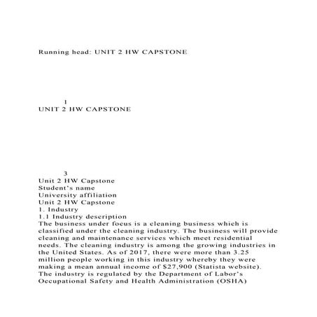 Running head UNIT 2 HW CAPSTONE 1UNIT .docx