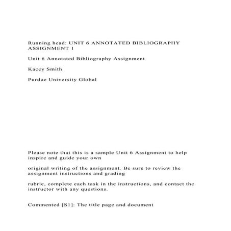 Running head UNIT 6 ANNOTATED BIBLIOGRAPHY ASSIGNMENT 1 U.docx