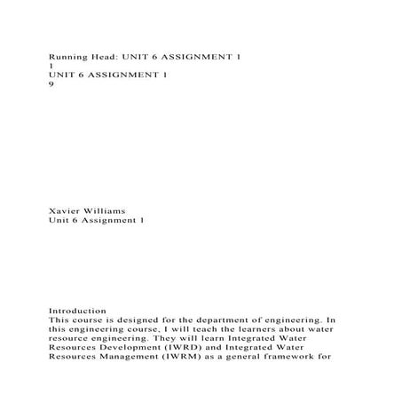 Running Head UNIT 6 ASSIGNMENT 1 .docx