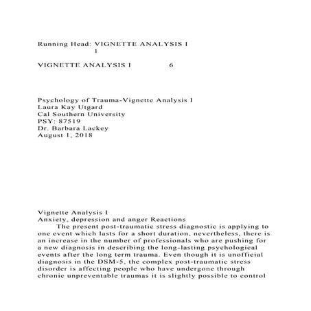 Running Head VIGNETTE ANALYSIS I1VIGNETTE ANALYSIS I .docx