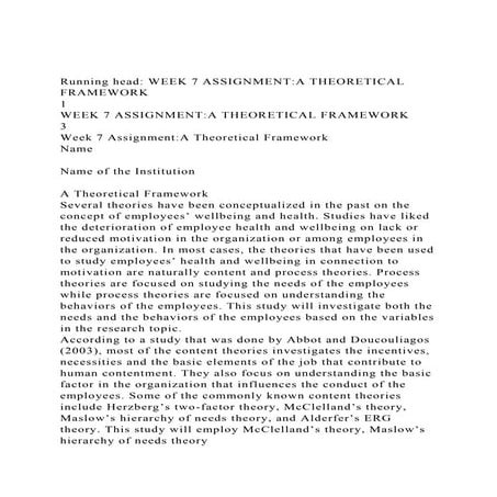 Running head WEEK 7 ASSIGNMENTA THEORETICAL FRAMEWORK 1WEE.docx