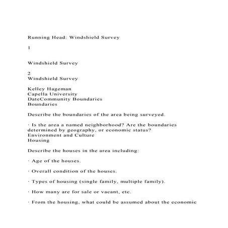 Running Head Windshield Survey1 Windshield Survey.docx
