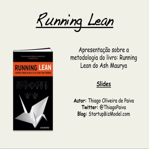 Running Lean em alguns slides | PDF