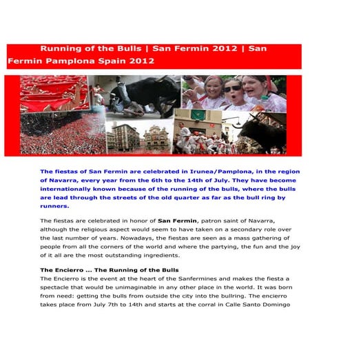 Running of the bulls reading | DOCX | Running and Jogging | Fitness and ...