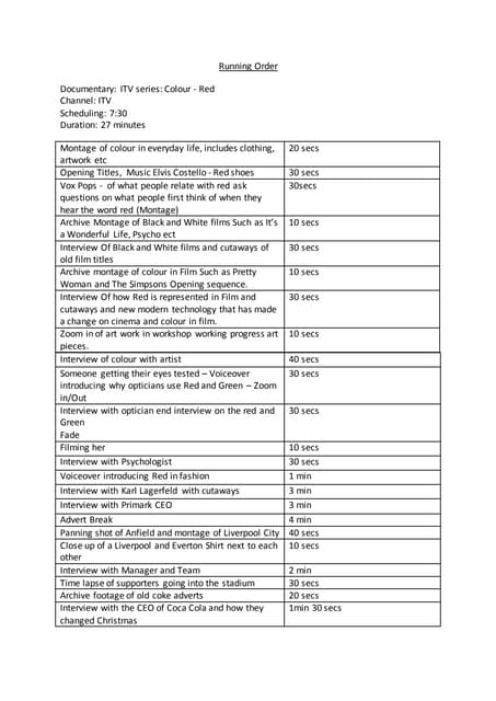 Running order (1) | PDF