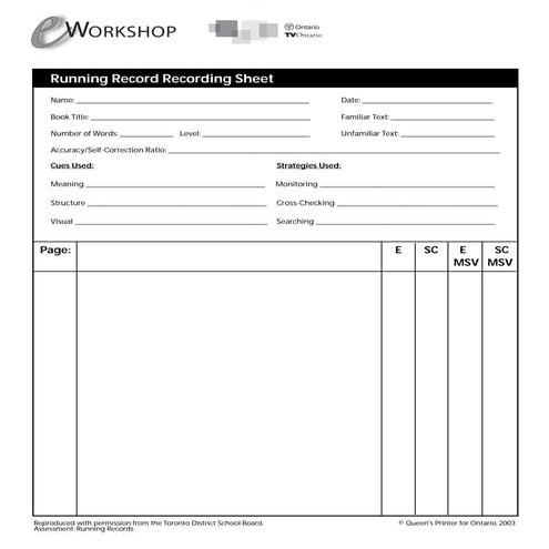 Running recordsheet | PDF