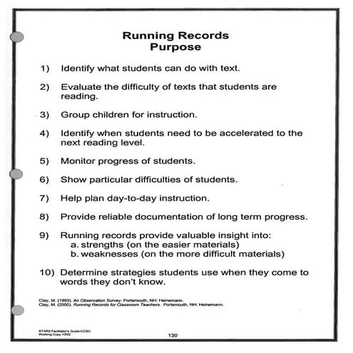Running records packet | PDF