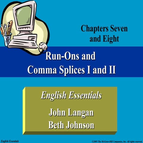 Run-Ons and Comma Splices | PPT