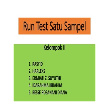 Run test satu sampel | PPTX