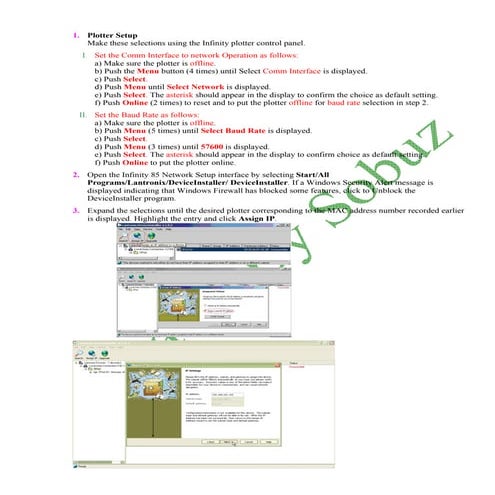 Run the plotter with net port(inf 85) | PDF