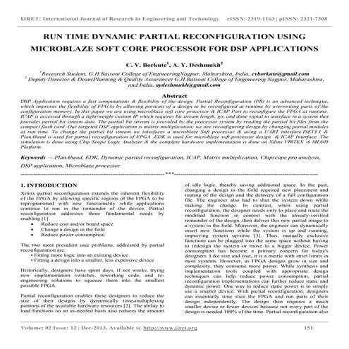 Run Time Dynamic Partial Reconfiguration Using Microblaze Soft Core Processor For Dsp