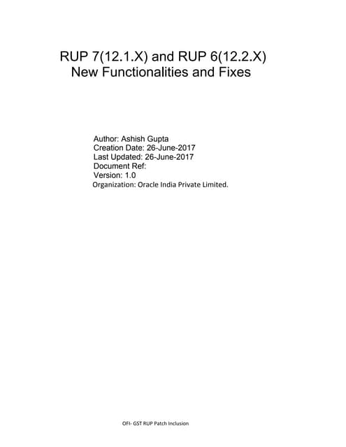 Rup 6 patches_details | PDF