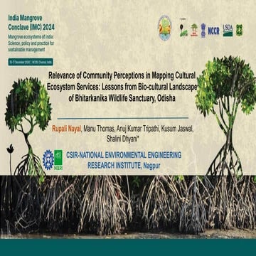 Relevance of Community Perceptions in Mapping Cultural Ecosystem ...
