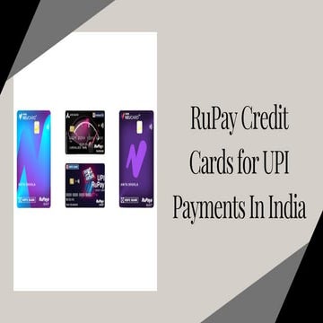 RuPay Credit Cards for UPI Payments In India | PDF