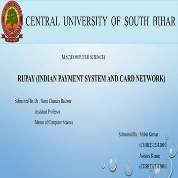 Rupay(Indian Payment system and Card Network.pptx