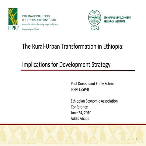 Rural-Urban Transformation in Ethiopia - Implications for Development ...