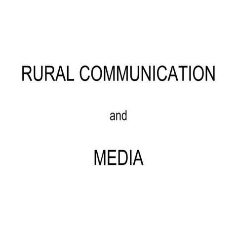 Rural communication | PPT
