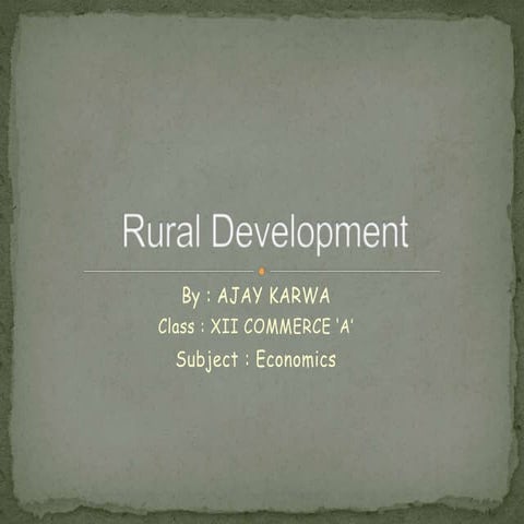 Rural development class 12 Economics | PPTX