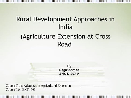 Intensive Agricultural District Programme | PPTX
