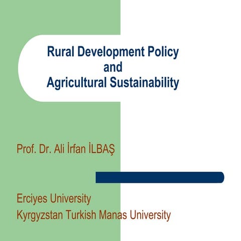 Rural Development and Agricultural Sustainability | PDF