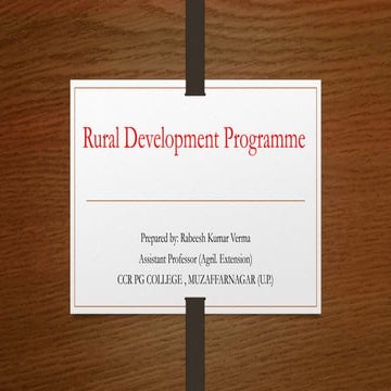 Rural Development Programmme in India | PPT