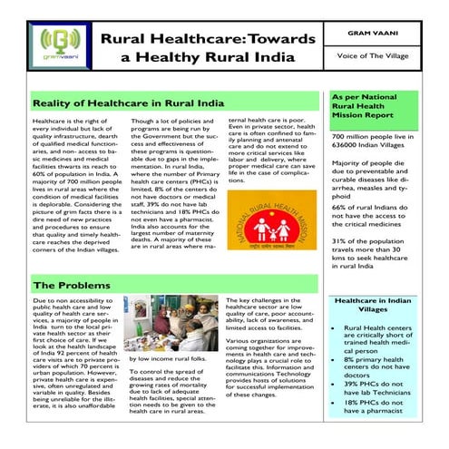 Rural health care: Towards a healthy rural india | PDF