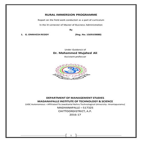 Rural immersion programe | DOCX