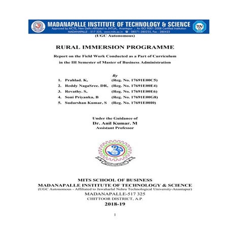 Rural immersion programme by prahlad.k & team | PDF