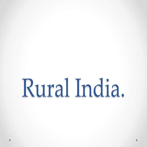 Rural india | PPTX