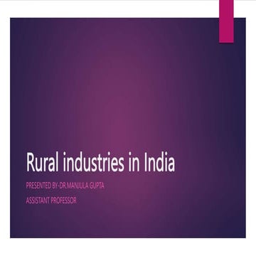 rural_industries_in_India and it's development in India | PPTX