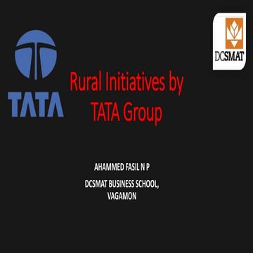 Rural marketing initiatives by TATA by Ahammed Fasil N P DCSMAT | PPTX
