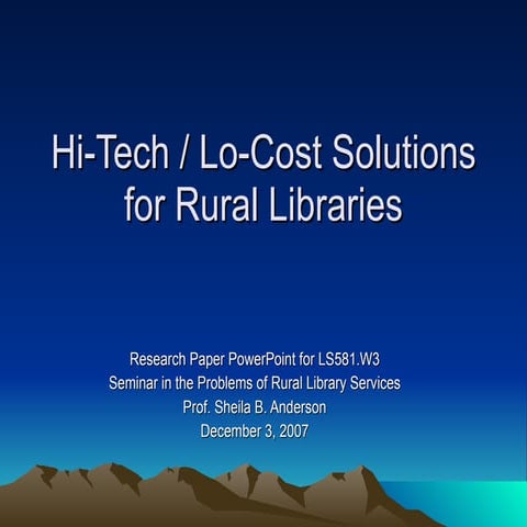 Rural Libraries | PPT