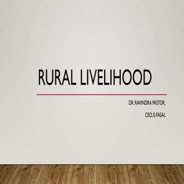 Rural Livelihood.pptx Rural Development | PPT
